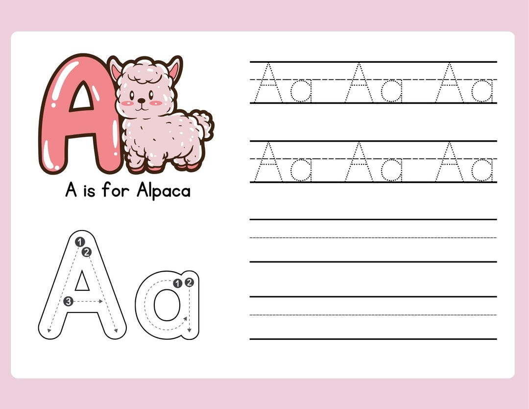 Alphabet Tracing Worksheets A-Z | Animal Letter Tracing | Handwriting ...