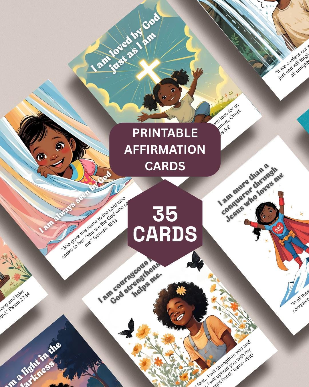 Black Girl Magic Christian Affirmation Cards – 35 Printable Scripture ...