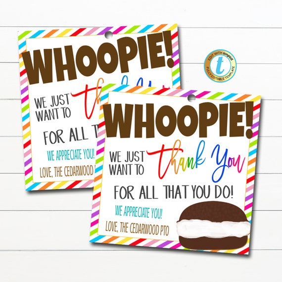 Whoopie Pie Thank You Gift Tags Appreciation Week Teacher - Etsy