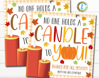 Candle Gift Tag - Etsy