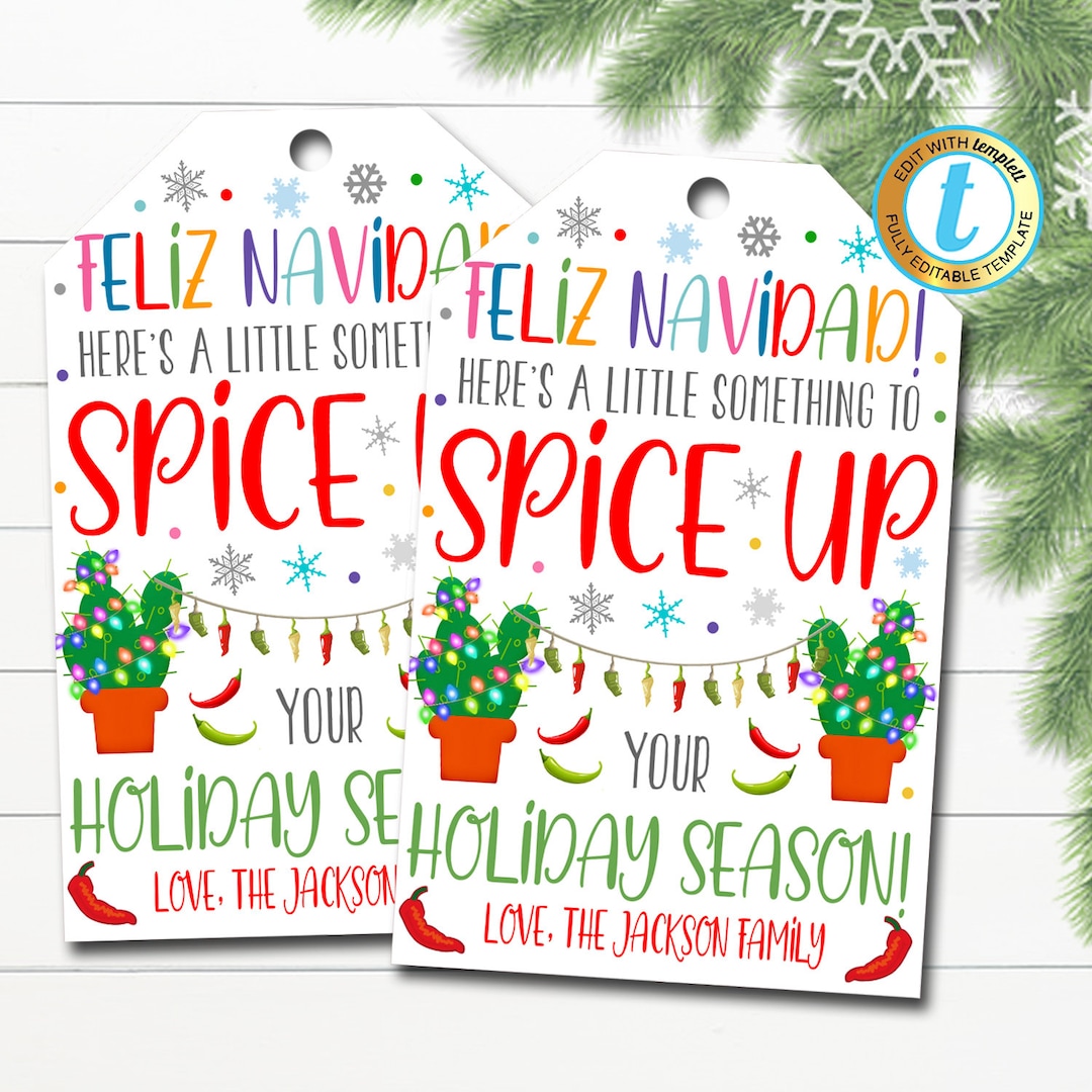 Christmas Gift Tags, Nacho Average Holiday, Fiesta Feliz Navidad Hot ...