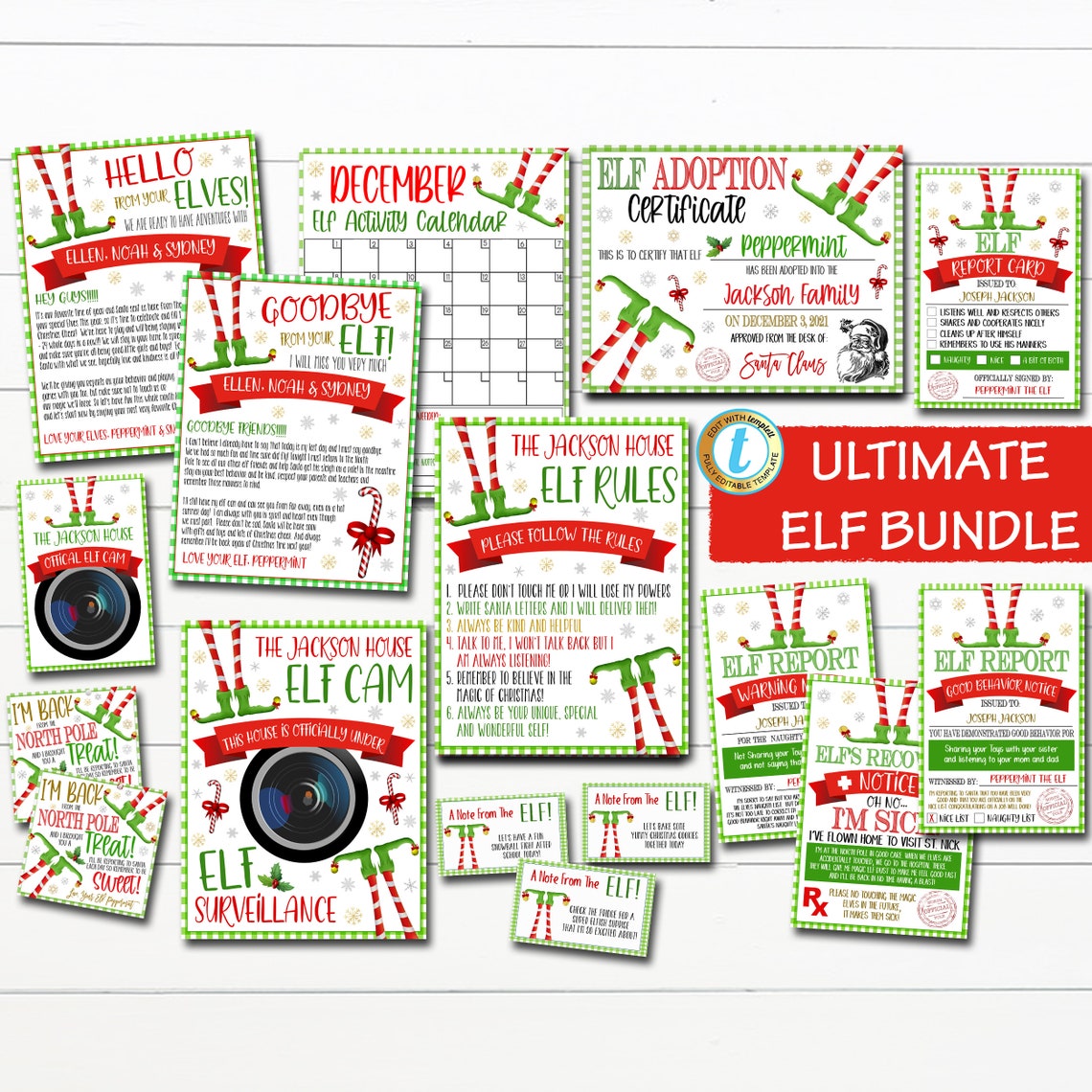 Elf Activity Kit Christmas Printables Elf Adoption Goodbye - Etsy
