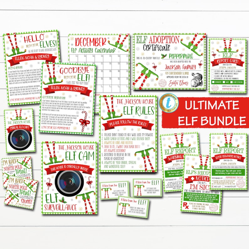 Elf Activity Kit Christmas Printables Elf Adoption Goodbye - Etsy