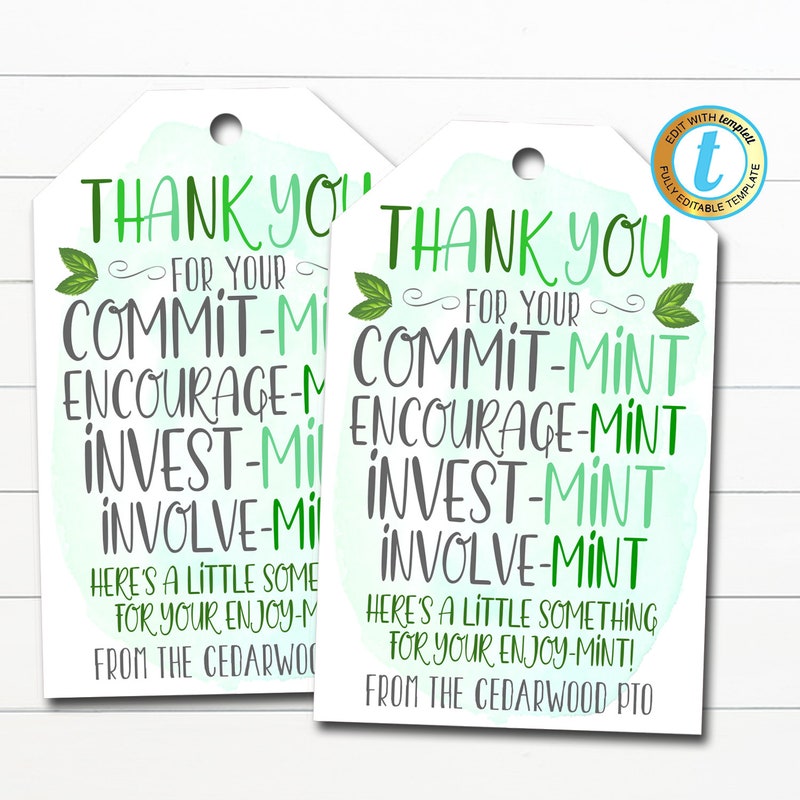 Mint Thank You - Etsy