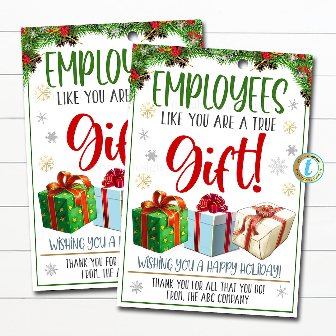 Christmas Gift Tag, Employees Like You Are a True Gift, Holiday Staff ...