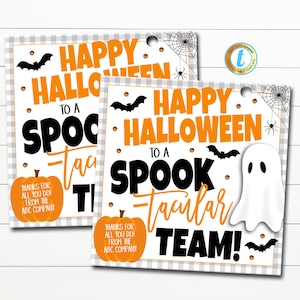 Halloween Gift Tags, Happy Halloween to a Spook-tacular Team, Coworker ...