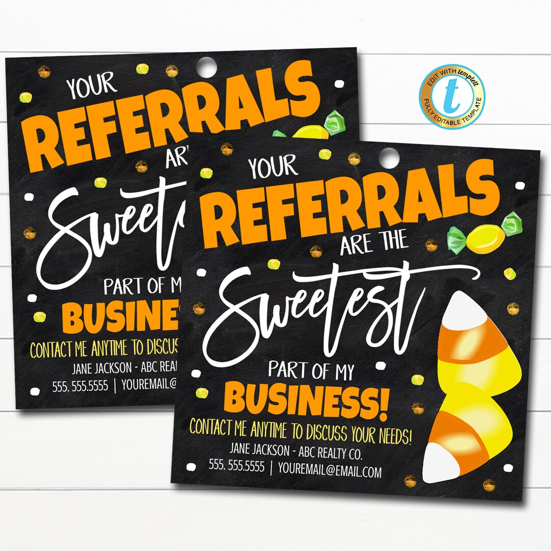 Halloween Realtor Gift Tags, Candy Sweetest Part of My Business You and ...