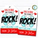 Valentine You Rock Gift Tags Friend Valentine Classroom Rock - Etsy