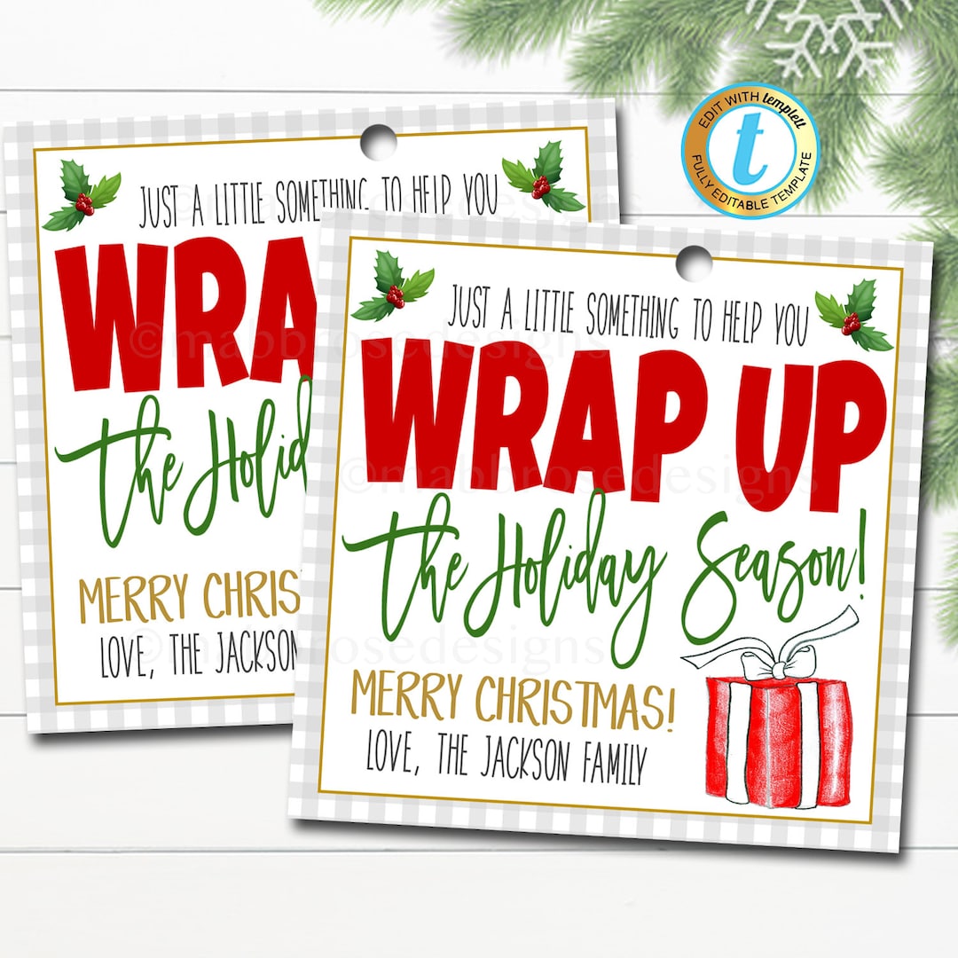 Christmas Wrapping Paper Gift Tag, Just a Little Something to Wrap up ...