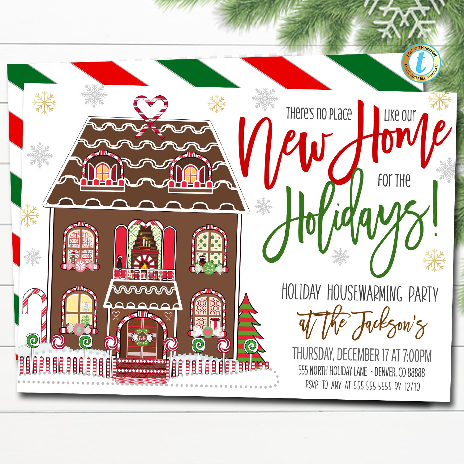 Holiday Housewarming Christmas Invitation, Christmas Party Invite ...