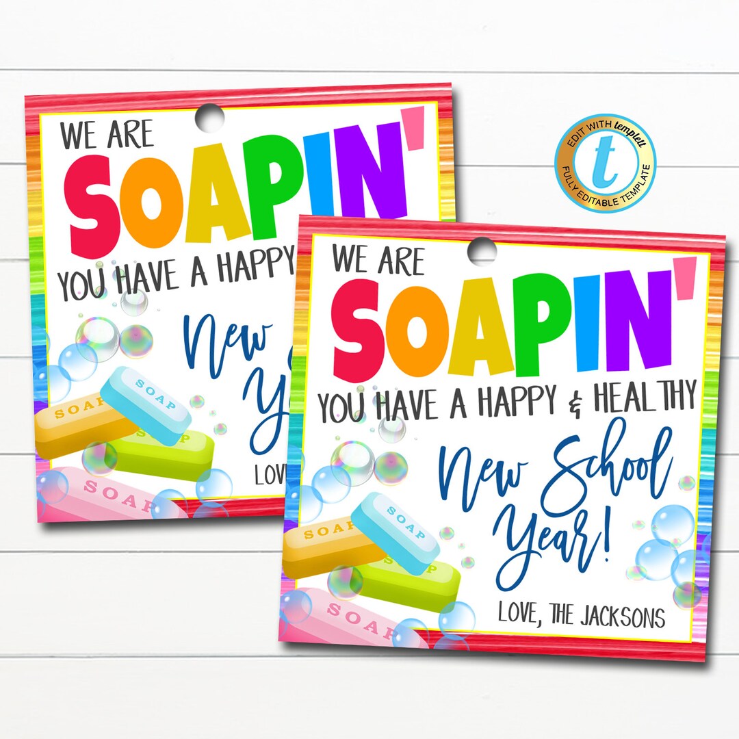Back to School Soap Gift Tag, New School Year Teacher Staff Gift ...