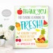 Teacher Thank You Sign, Thank You for Making Learning so Fresh, Staff ...