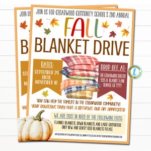 Fall Blanket Drive Flyer, Printable Pta Pto Flyer, School Church ...