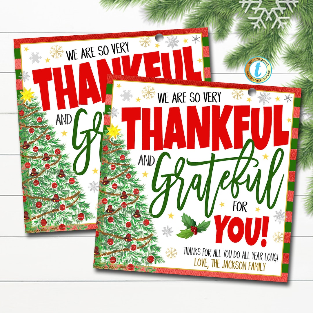 Christmas Thank You Gift Tags, Teacher Staff Employee Nurse Volunteer ...