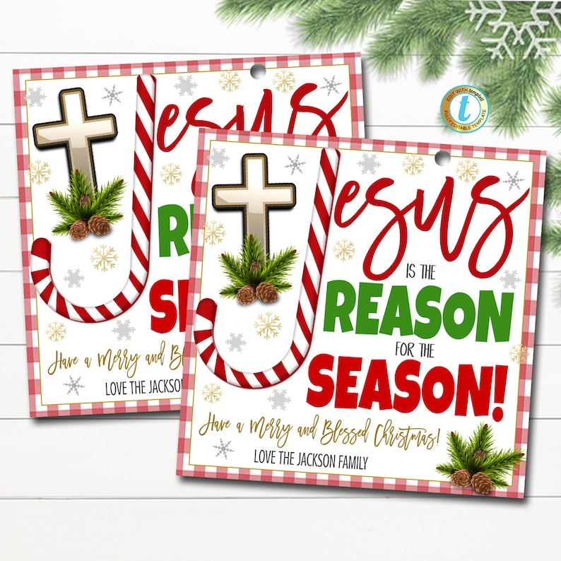 Christmas Religious Gift Tag Jesus is the Reason for the - Etsy