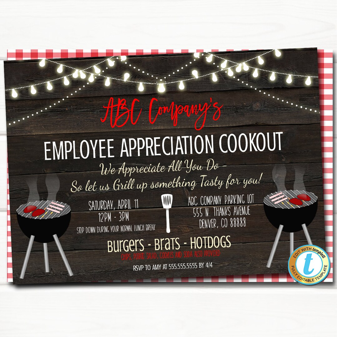 Appreciation BBQ Party Invitation, Customer Client Thank You Event ...