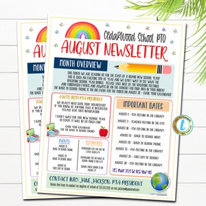 Editable PTO PTA Flyer Bundle, Printable School Information Forms ...