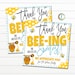 Bee Theme Appreciation Gift Tag, Thank You for Bee-ing the Sweetest ...