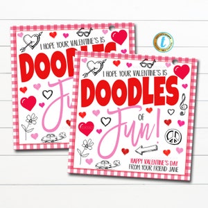 Valentine Gift Tags, Hope Your Valentine's Day is Doodles of Fun ...