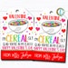 Valentine Cereal Gift Tags, Cereal-sly Glad You're in My Class ...