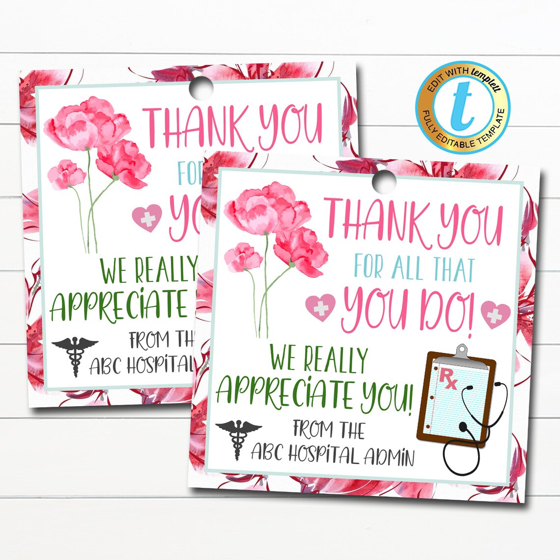Nurse Appreciation Gift Tag Thank You Frontlines Worker - Etsy