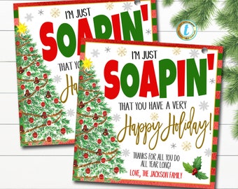 Christmas Gift Tag, Soapin' You Have a Merry Christmas, Holiday Soap ...