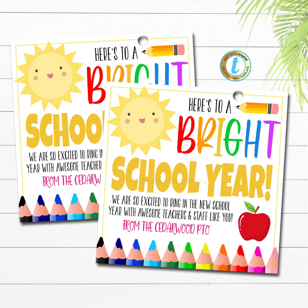 EDITABLE Bright School Year First Day of School Back to School Teacher ...