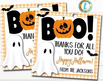 Halloween Gift Tags, Fall Appreciation Favor Tags, Thanks for Being ...