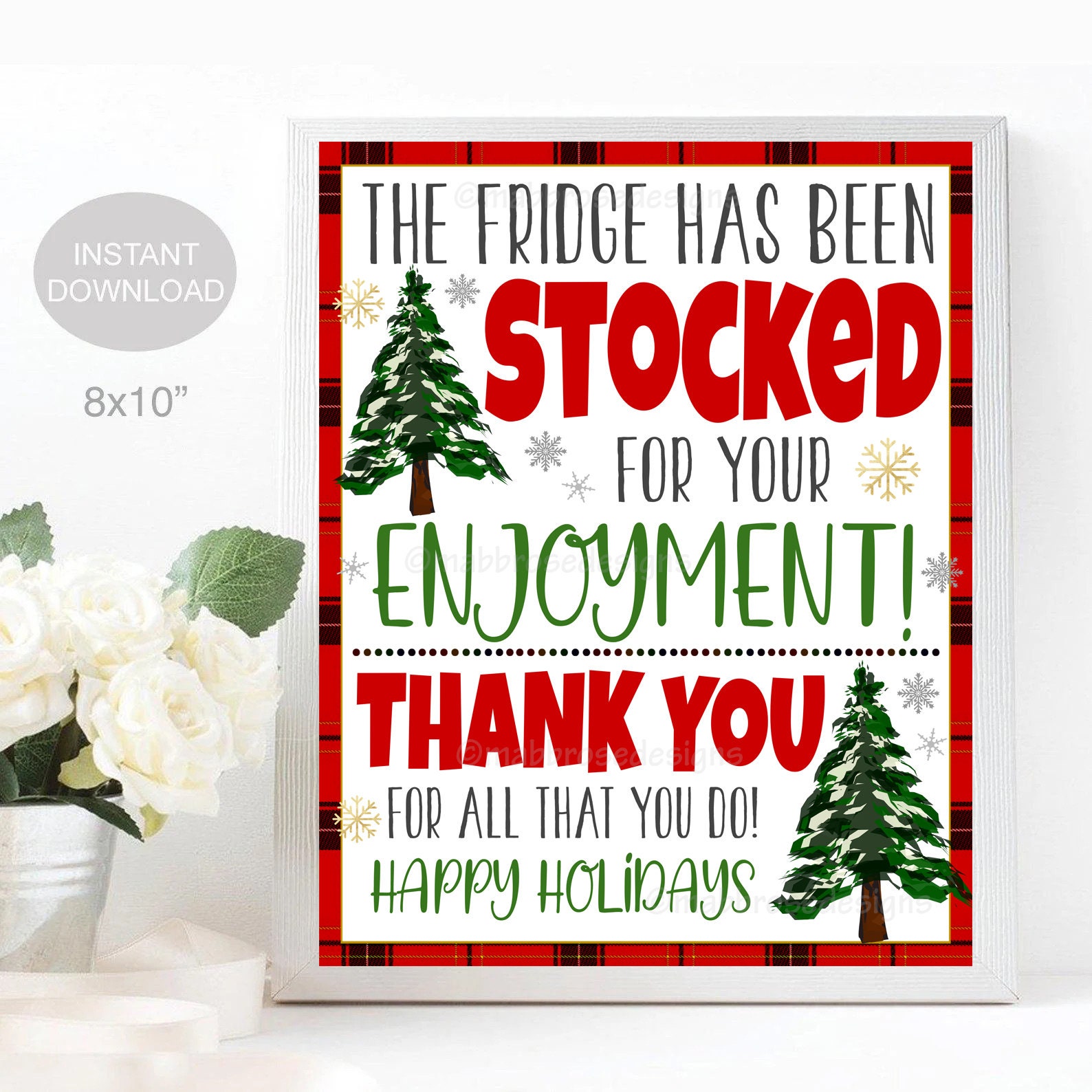 The Fridge Has Been Stocked for Your Enjoyment Christmas Sign, Holiday ...
