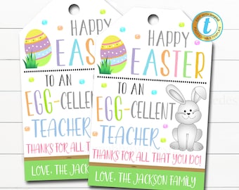 Easter Teacher Printable Gift Tags School Pto Pta Easter | Etsy