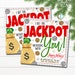 Hit the Jackpot Working With You Happy Holidays Tag Christmas Lottery ...