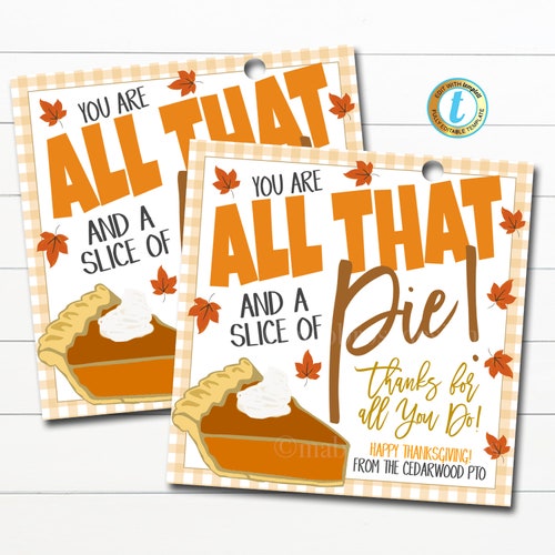 Printable/editable Thank You Appreciation Pie Fall - Etsy