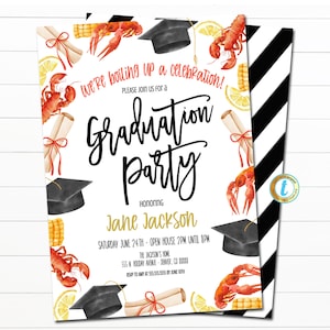 Crawfish Boil Invitation, Graduation Party Crawfish Boil Invitation ...