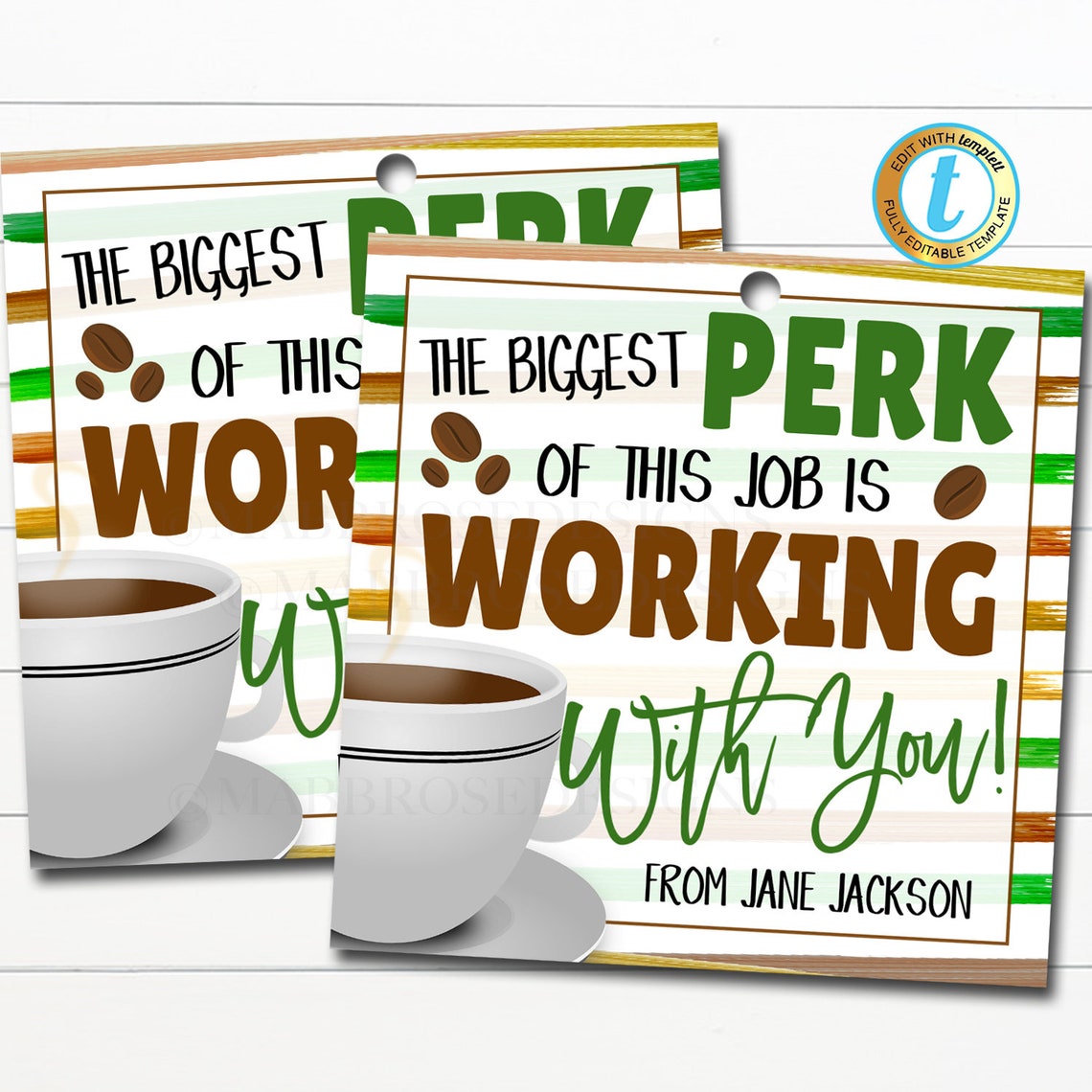 Coffee Gift Tag Teacher Staff Employee School Appreciation - Etsy