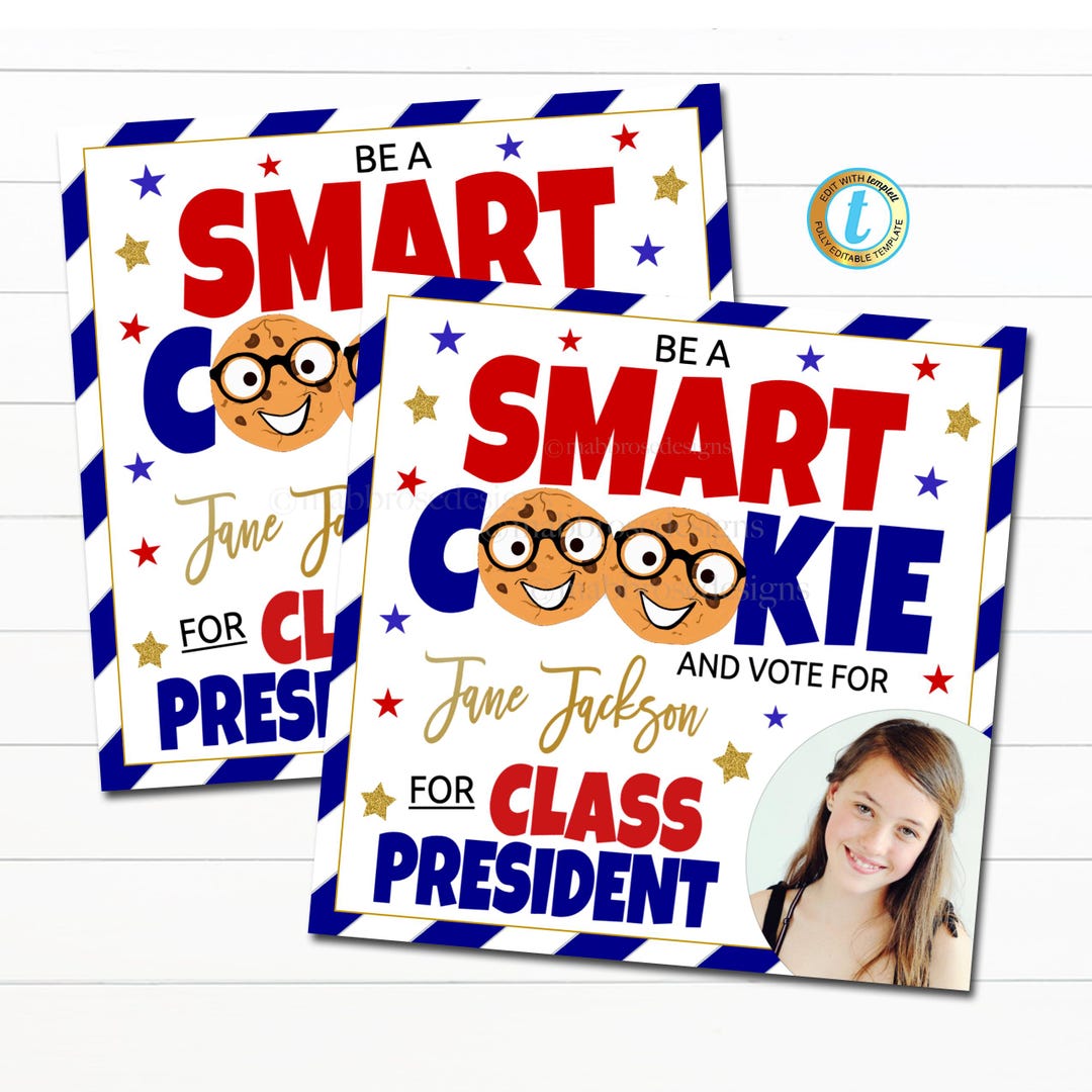 Smart Cookie Class Voting Tag, School Election Vote for Class President ...