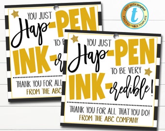 Pen Thank You Sign Hap-pen to Be Ink-credible Teacher Staff | Etsy