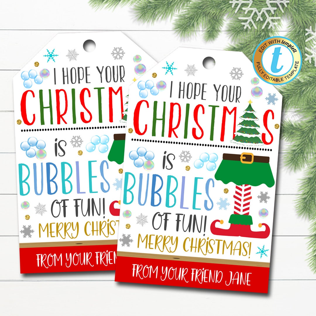 Christmas Gift Tags, Bubbles of Fun Kids Friend Classroom, Holiday ...