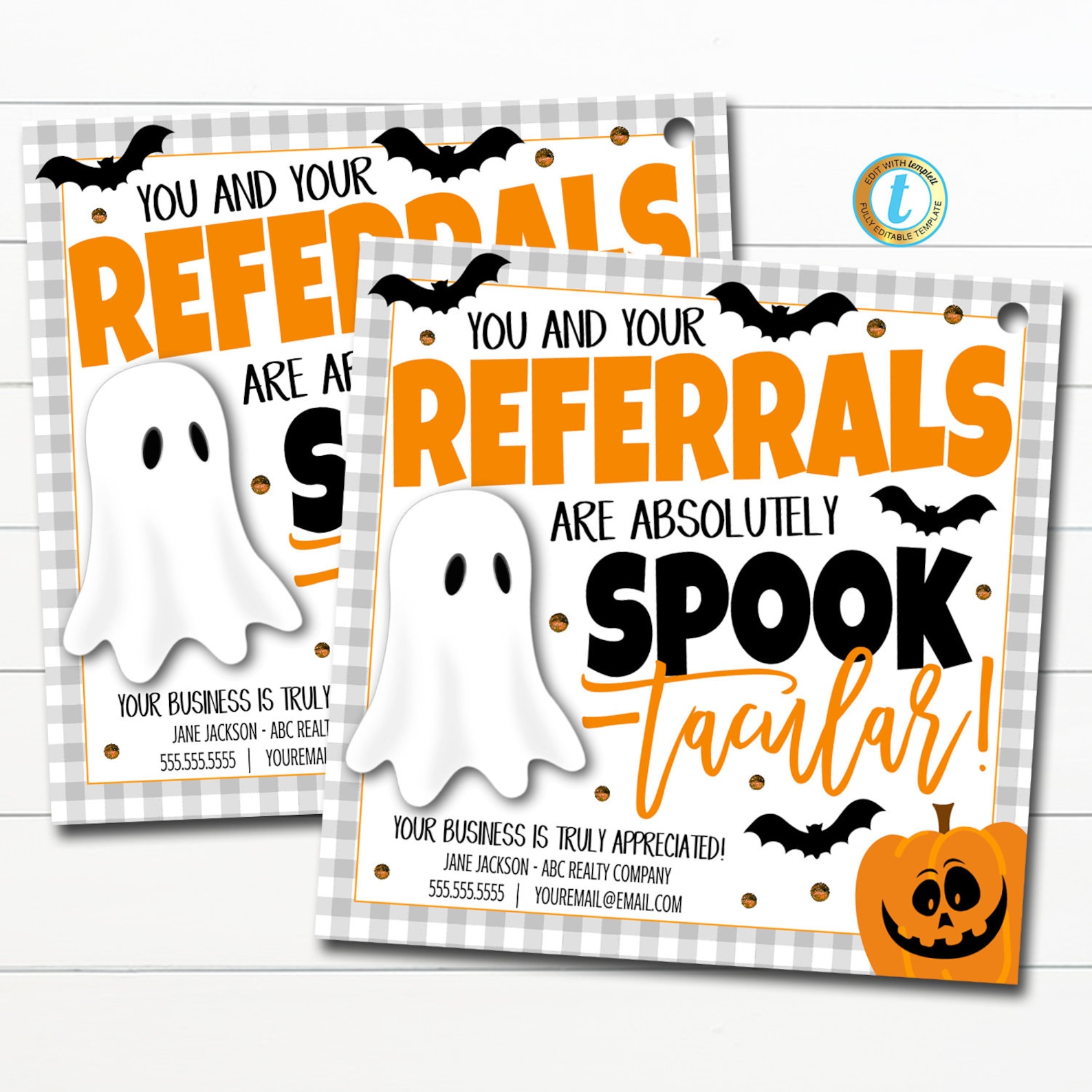 Halloween Realtor Gift Tags Your Referrals Are Spook-tacular - Etsy