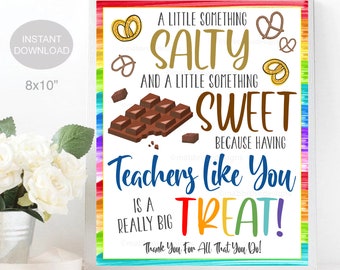 Staff Appreciation Sign, Chocolate Pretzel Thank You Sign, Employee ...