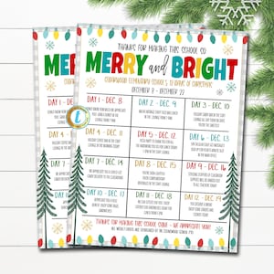 Printable Editable Holiday Teacher and Staff Appreciation Itinerary ...