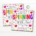 Spinning With Fun Tag, Valentine Toy Fidget Spinner Valentine Gift Tag ...