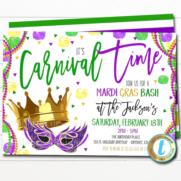 Mardi Gras Ball Invitations - Etsy
