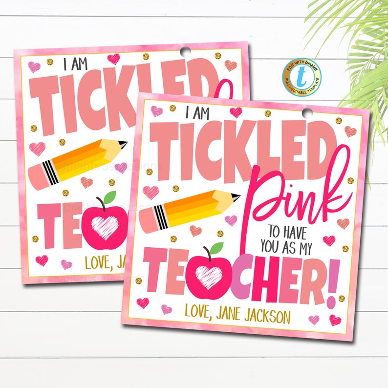 Tickled Pink Gift Tag INSTANT DOWNLOAD We Are Tickled Pink You're Our ...