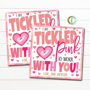 Ticked Pink to Work With You Valentine's Day Tag, Office Staff Team, Co ...