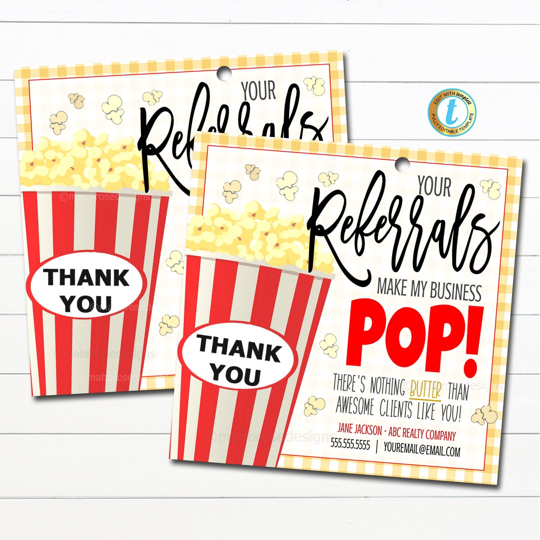 Realtor Popcorn Tags, Open House Real Estate Thank You Pop by Gift Tag ...