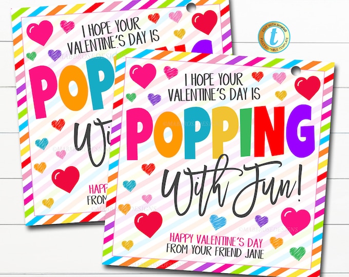 Pop It Valentines Card, Personalized Valentine, Valentine's Day Cards ...