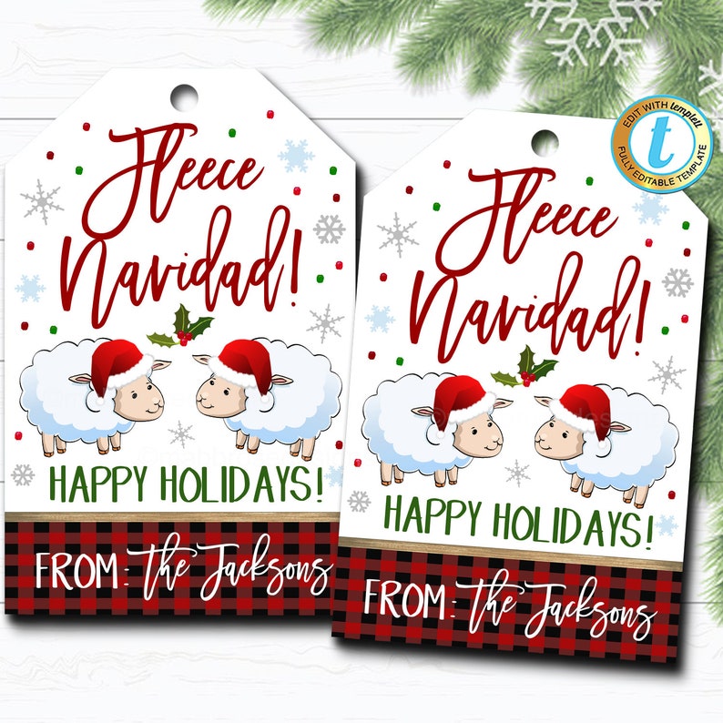 Christmas Gift Tags Fleece Navidad Teacher Staff Employee - Etsy