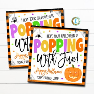 Popping With Fun Tag Pop Fidget Toy Halloween Pop Gift Tag Popcorn Gift ...