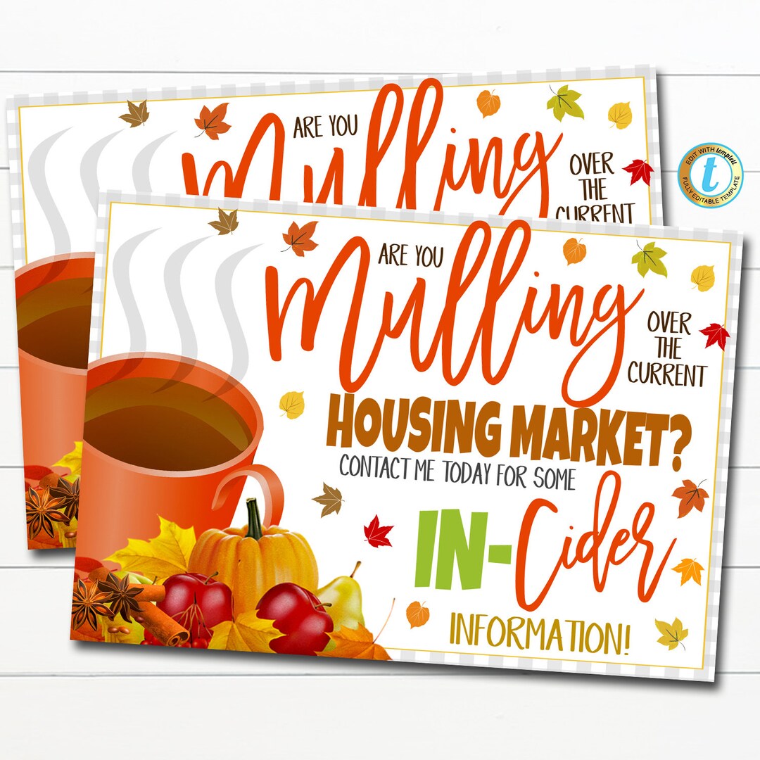 Fall Hot Apple Cider Realtor Postcard Mailer, Real Estate Fall ...