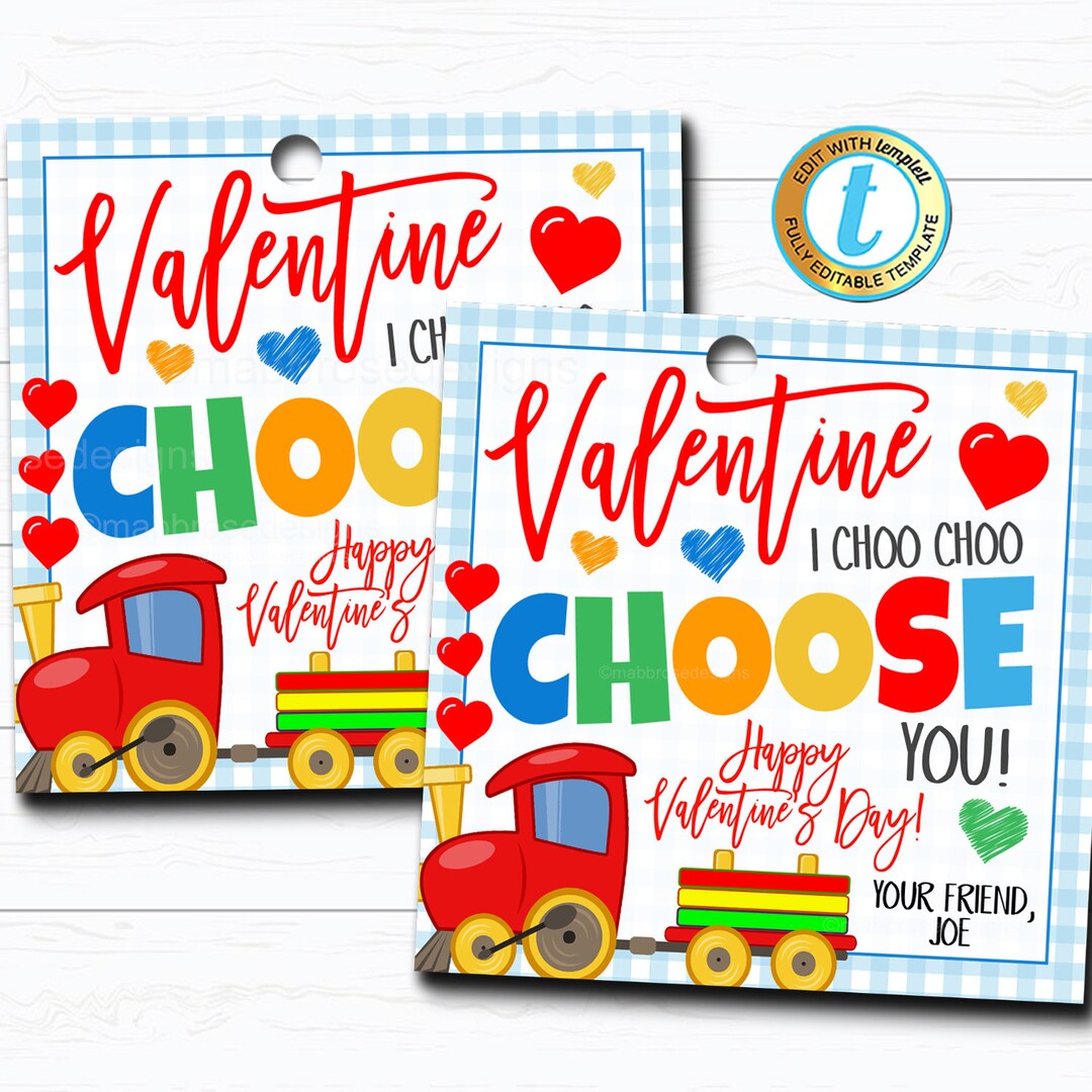 Train Valentines, Boy Choo Choo Train Valentine Card, Classroom Party ...